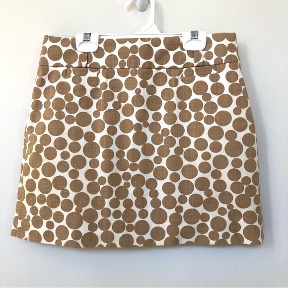 J. Crew | Skirts | J Crew Bubble Dot Skirt Cream Tan Brown 0 Woven ...